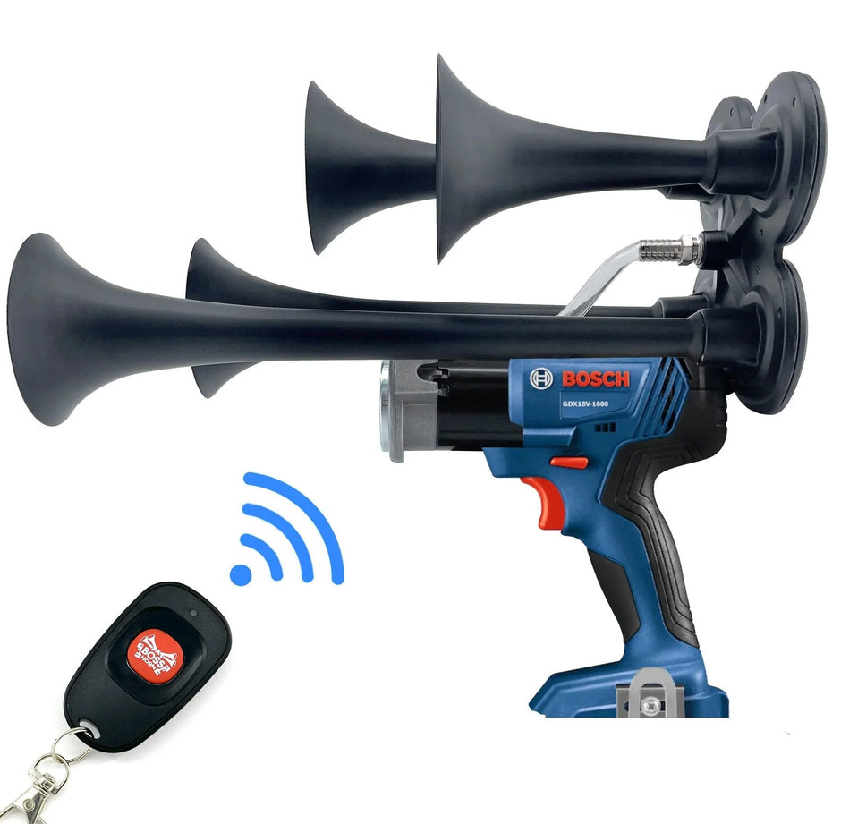 Train Horns made from an Impact Drill with Remote Control – Horngun
