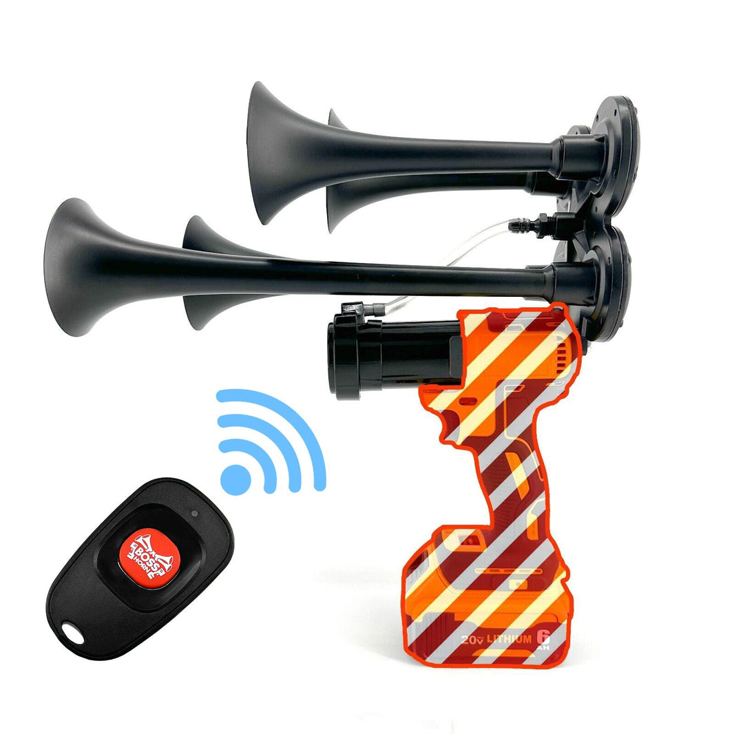 Train Horns made from an Impact Drill with Remote Control – Horngun