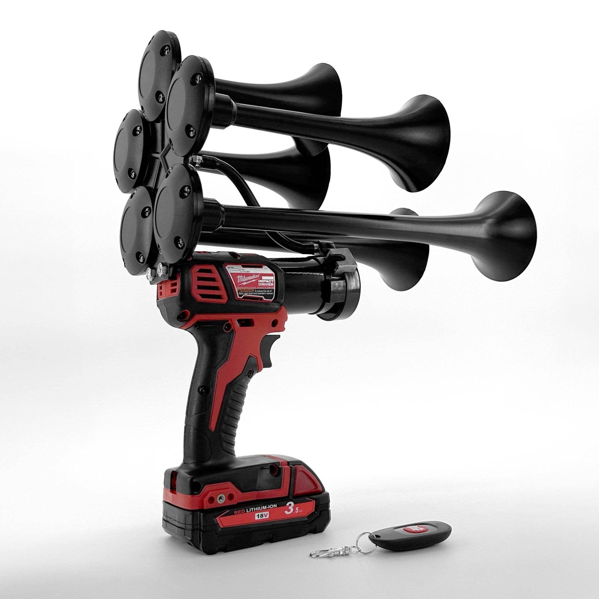 Milwaukee Air Horn Gun with 5 Trumpets and Remote – Horngun